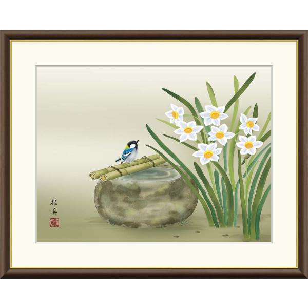 サイズ：42x34cm素材：・樹脂製・金装飾付・新絹本 （制作元オリジナル絵画用絹紙）・マット・ひも保証：10年間品質保証書付きアートフォト・水彩画・リーフパネル・風景画などの絵画・アートフレーム、フォトフレームなどをインテリアとしてお部屋...