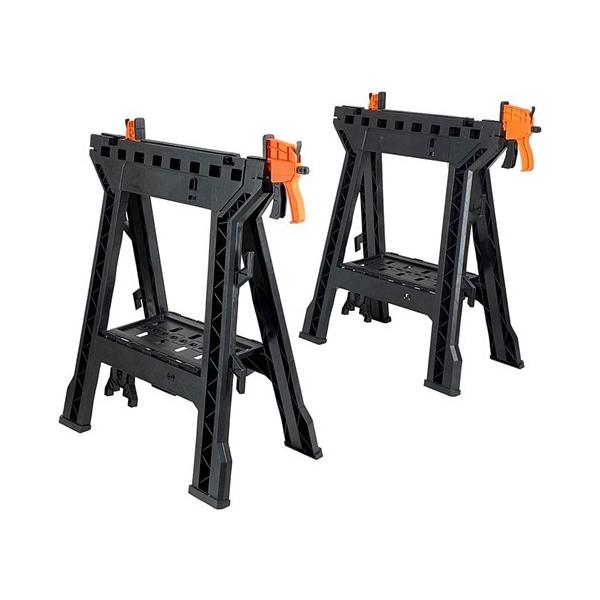 ★送料無料のお店です！※メーカー直送（代引き不可）※北海道・九州は送料別途600円※沖縄及び離島不可）DIYライフをより便利で快適にするソーホース。建設現場やDIYなど大工仕事に。付属の専用クイックバークランプがセット出来る折りたたみ式のソ...