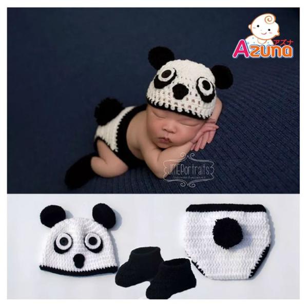 ■商品内容：※パンダくんベビーコスチューム、帽子、パンツ、靴下の三点セッ☆オススメポイント☆手作りの温かみと着心地のいいやわらかさです。☆記念撮影やお食い初めなどにも☆出産祝いや誕生日ギフトなどにも喜ばれています☆一生の思い出にぴったりの写...