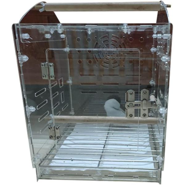 鳥籠 インコ 鳥かご ケージ インコ 、とりかご おしゃれ 、家庭用アクリルバードケージ、大きな透明なオウムケージ、旅行や携帯が簡単、環境に優しい (Color : C