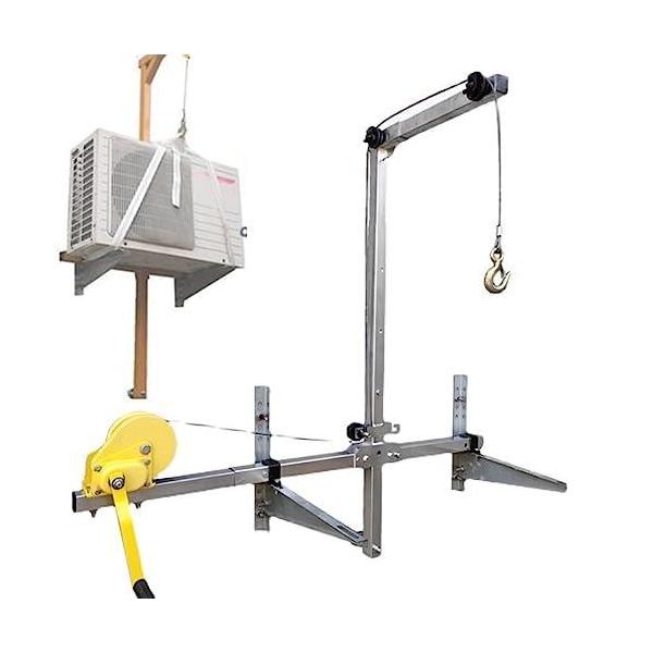 エアコンウインチ エアコンリフト マニュアルエアコン室外機吊具+ウインチセット小型クレーンマウントハンガーハンドクランク吊金具吊具エアコン*小さな引っかき傷や衝突、変形、破損、塗装の剥がれが発生する可能性がありますが、使用に支障がない限り、...