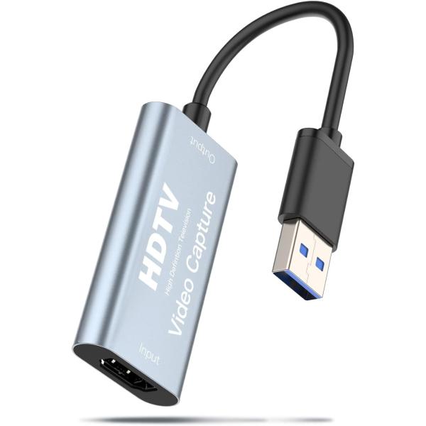 【USB3.0 HDMIキャプチャーボード】HDMI出力機器の映像・音声をUSB3.0経由でパソコンに取り込み可能。ゲーム機、カメラ、PCなどのHDMI機器を接続するだけで、録画・配信・映像保存が行えます。ゲーム録画、ライブ配信、オンライン...