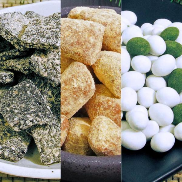 飛騨の銘菓としても有名な「打保屋」さんの人気駄菓子「黒胡麻こくせん」「げんこつきなこ」「三嶋豆」の3種類をセットに！素材の風味たっぷりで、見た目や食感の違いをバラエティに楽しめます。どれも素材の風味がたっぷり！飽きのこないおいしさ。黒胡麻こ...