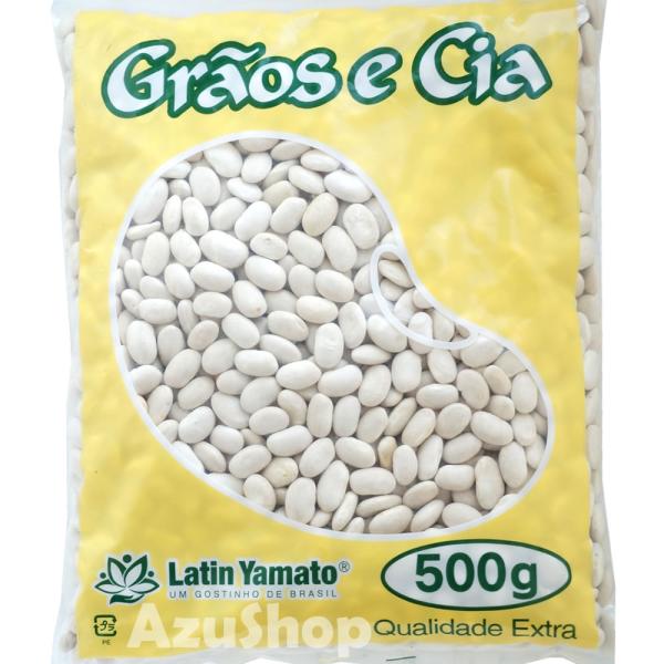 白いんげん豆Feijao Branco フェジョンブランコ白隠元豆は粒の大きさも色々ですがブラジルで1番好まれているのはこのくらいの中粒です。白餡作りの他に、ビーンズサラダ（豆サラダ）や煮込み料理、カスレにも良く使われています。品名：白いん...