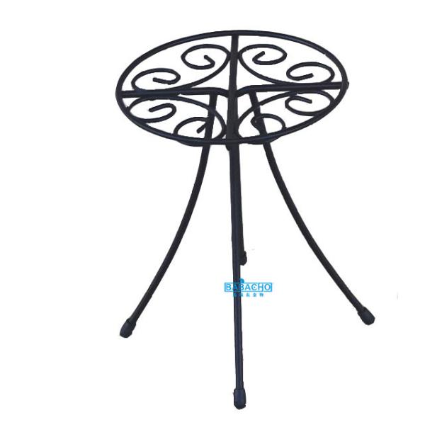 ＜製品寸法＞・載置部内径：φ140mm・脚部外径：130mm・高さ：200mm・重量：280g ＜材質＞本体：鉄丸棒　つや消し黒静電塗装キャップ：塩ビ耐荷重：3kgポイント・室内用のプランタースタンドです。・室内テーブル,カウンター,フロア...