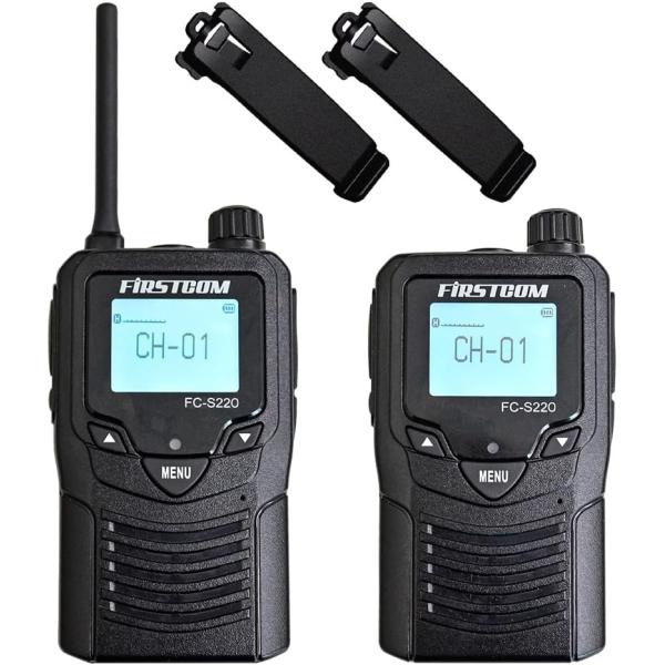 免許や資格は一切要らず、操作もかんたん。携帯性に定評のある折り畳み式アンテナを採用し、安定感のあるベルトクリップが2個付属。ワイドFM(AM)ラジオ・LEDライト搭載。● 20ch / 38グループモードグループの番号を合わせることで、仲間...