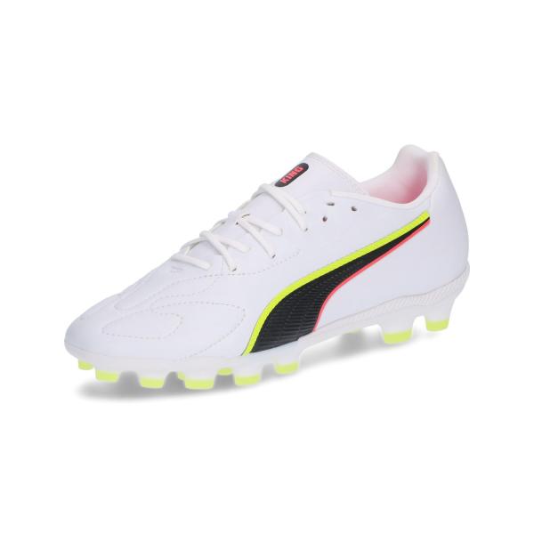 プーマ キング 20 マッチ HG/AG+Mid Jr PMJ-108489-01 (01)PUMA White-Glowing Red-Yellow Alert 【特徴】 【素材】 【サイズ】20.0〜24.5