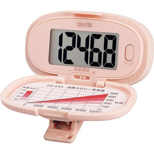 タニタ タニタ 歩数計 TNT-PD645-PK (PK)PK ピンク 【特徴】最大表示単位：最大99999歩（1歩単位）●文字が大きくて見やすい設定いらずのかんたん歩数計。●大きくて見やすい表示。●消費カロリー早見表付き。●感度調整機能付...