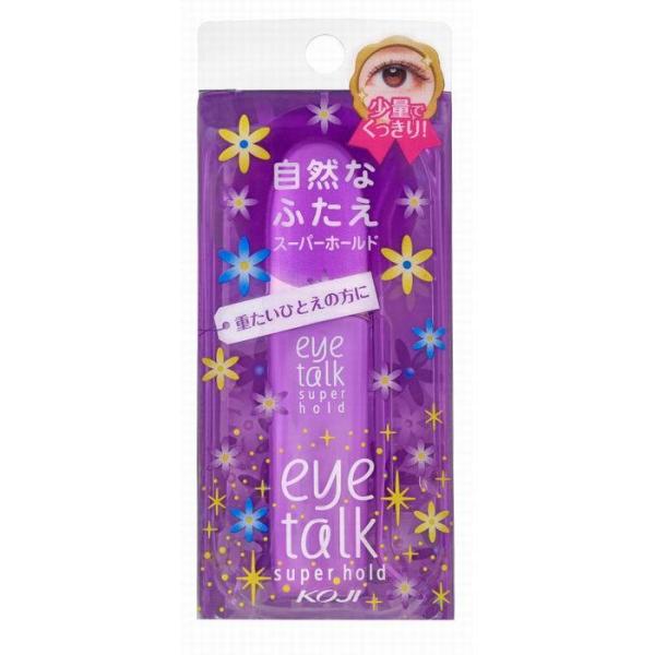 [ 商品名 ]アイトーク スーパーホールドEyeTalk Super Hold[ 特徴 ]強力タイプの液体ふたえまぶた化粧品。まぶたに塗って、専用のプッシャーで押さえるだけで、厚いまぶたの方でも簡単に美しいふたえがつくれます。●自然なふたえ...