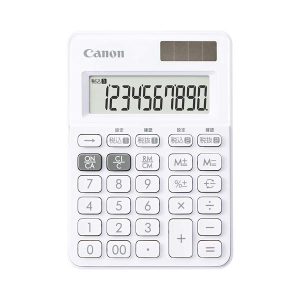 メーカー：キヤノンJAN：4549292152050型番：LS-100WT■商品説明■●消費税率の改定や軽減税率の計算に対応した、2種類の税率計算対応モデル●幅広い利用シーンに対応する10桁表示●素早いキー入力に対応する早打ち機能■仕様■・...