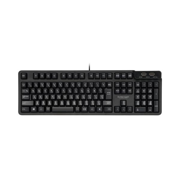 快適な打鍵感を実現するEXTRA TOUCHシリーズ。 メカニカルキーボードと同じキートップ設計を採用したUSBハブ付プレミアムメンブレンキーボード。
