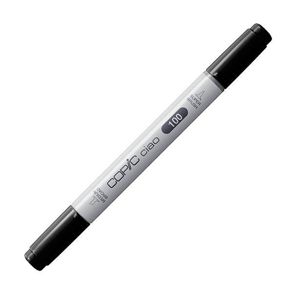 色番：Black ブラック 100Black（ブラック）わずかに青みがかった黒。本数：1本成分　アルコール染料インクデザイン、イラスト、アートなどジャンルを問わず多くのプロにも愛用されているマーカーペン。コピックチャオは色のラインナップが全...