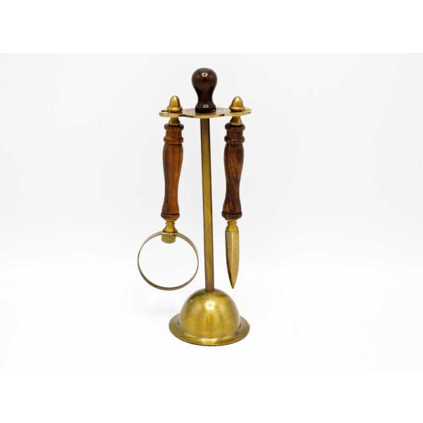 ルーペ スタンド 拡大鏡 アンティーク風 レトロ インテリア オブジェ アジアン雑貨 輸入雑貨Brass Loupe &amp; Letter Opener Hangingブラス ルーペ &amp; レターオープナー ハンギング長年使われて...