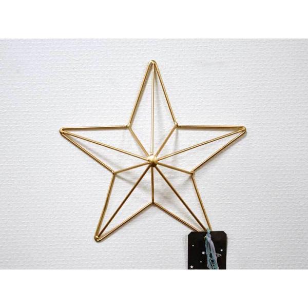 壁掛けのデコレーション アイアン ゴールド 金  フレーム 壁飾り 北欧 アジアン雑貨Pentagram S GOLDペンタグラム S ゴールドアイアンでできた星のウォールデコ。流れ星に見立てたオーガンジーのリボンがインテリのアクセントに。...
