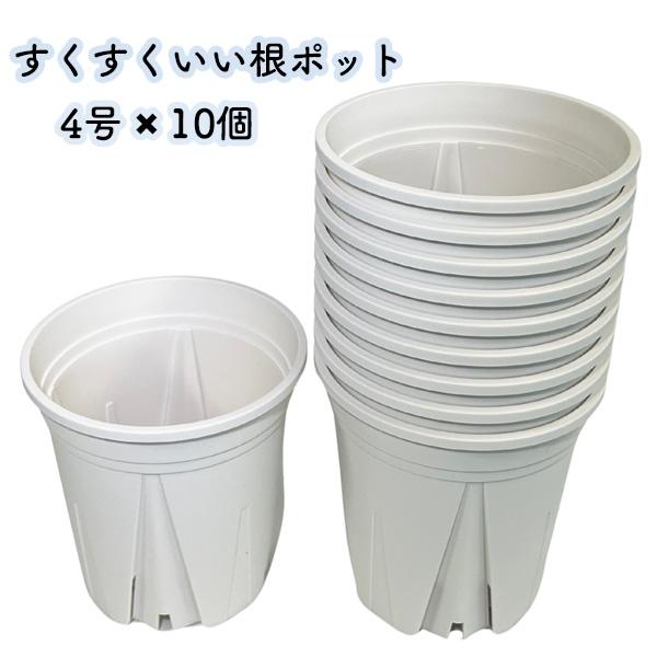 ■商品名：すくすくいい根ポット■内　容：10個■号　数：4号(0.8L)■カラー：ホワイト■サイズ：直径12cm、高さ12cm■素　材：プラスチック■製　造：日本製■メーカー：三晃物産■カラー：　(モニターの発色の具合によって、実際の商品と...