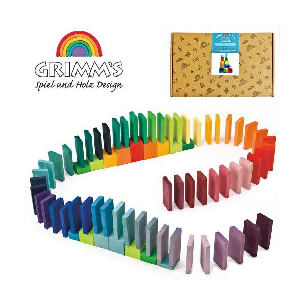 グラデーションがとても素敵なドミノ板です。ドミノ遊びはもちろん、色板として並べたり、塔のように積んだり、白木の積木のアクセントとしてなど、自由な発想でたくさんお楽しみください。メーカー：GRIMM'S（グリムス・グリム）社サイズ　：ドミノ板...