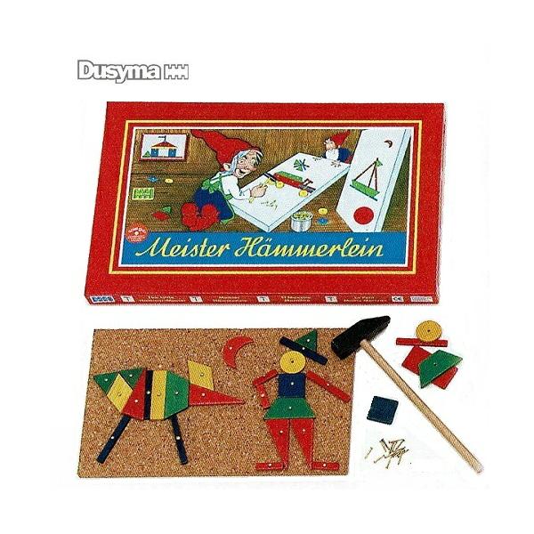 コルクボードに短い釘で色板を打ち付けて、パターン（デザイン）遊びを楽しみます。左右の手を使うため、指先の器用さも訓練出来る遊びとなっています。メーカー：dusyma（デュシマ）社/ドイツサイズ　：コルク板　約25×15cm（10mm厚）　釘...