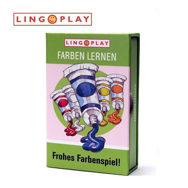 色の認識と言葉を育てるゲームです。8つの『色』に仲間分けをします。手持ちのカードの中に、場に出ている絵の具カードと同じ色のカードがあれば列に出します。この時、「赤の仲間のトマト（赤いトマト）です。」など、色と物の名前を言葉で表します。一番早...
