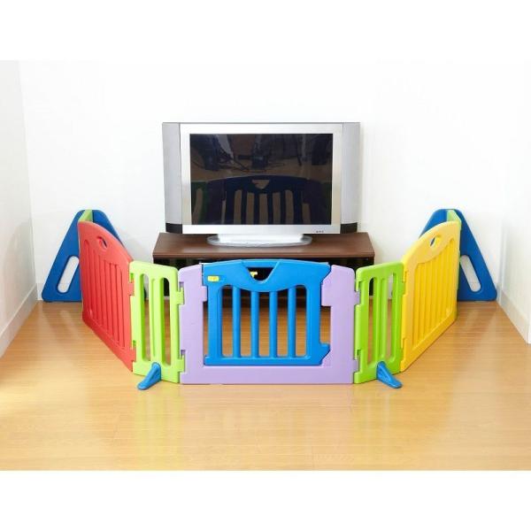 サイズ本体パネル：W約83.5×D約3.5×H約61cm(3枚)ジョイント：W約26×D約3.5×H約56cm(4枚)サイドパネル：W約60×H54cm(2枚)カラー/柄カラフル、ブラウン重量10.8kg（総重量）素材/材質対象年齢6カ月〜...