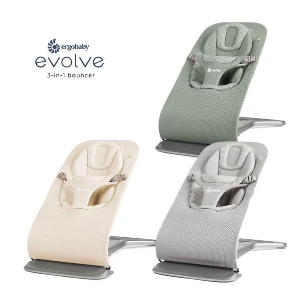 商品名：エルゴベビー　evolveバウンサーメッシュカラー：「クリーム」、「ライトグレー」、「セージグリーン」　　　　の3色からお選びください対象：生後1カ月　体重3.2kgから体重13kgサイズ：W41.5×D84.5×H55.9cm(開...