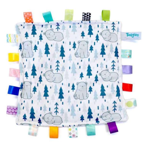 たくさんのタグが付いた「タギーズシリーズ」より登場したブランケットです。ホッキョクグマのイラストが描かれています。思わず触って握りたくなるようなカラフルなタグが体のあちこちに付いています。ソフトでふわふわな肌触りとなっております。「タギーズ...