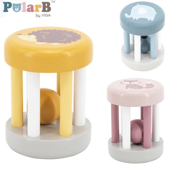 中に木製ビーズが入っている木製ラトル。振るとカラカラと音が鳴ります。ファーストギフトにおすすめです。■　PolarB（ポーラービー）北欧デザインをベースにした新ブランド。流行の北欧テイストをベースにしたやさしいパステルカラーの木製トイは男の...