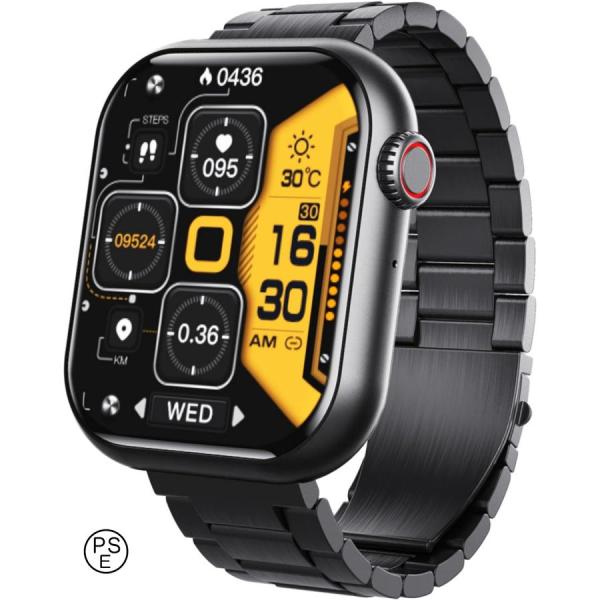 【HD画面1.91インチ＆Bluetooth通話機能】このsmart watchはスピーカー&amp;amp;高性能マイクが内蔵され、スマホを出す必要がなく、通話することが可能。専用アプリと接続すると直接に電話をかけたり、終了したりすること...