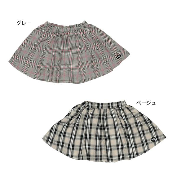 秋冬コーデには欠かせないチェック柄のスカート♪裾にかけて大きく広がるシルエットが可愛さUP↑↑インナーパンツがついているので、アクティブな動きにも安心◎薄手で柔らかな履き心地♪ベビーサイズ キッズ 女の子 こども 子ども服 ボトムス ミニス...