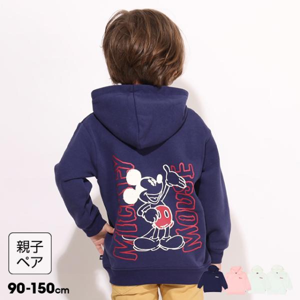 ★通販＆DisneyPOPUP店舗限定カラー★ホワイト/ミニー★親子おそろいデザイン★バックにミッキー、ミニーのプリント入ったビックシルエットパーカー♪お揃いのトートバックとおでかけコーデもおすすめ♪■素材本体：ポリエステル58％,綿42％...