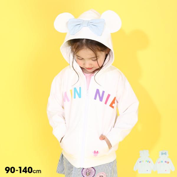 【WEB限定サイズ】140cm後ろのBIGなデニムワッペンと耳付きフードが可愛いジップパーカー★気温差の大きい季節や通園・通学時の体温調節にも、１枚は持っておきたい便利な羽織もの♪ポップでカラフルなロゴが春コーデにもピッタリ★しっかりした生...