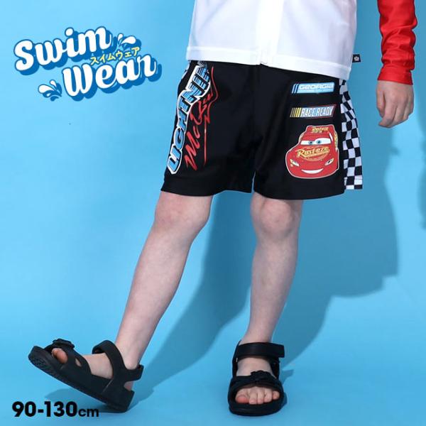 【一部店舗・WEB限定サイズ】130cm【セットアップアイテム】サイドのチェッカー柄がレーサー風でインパクト抜群のCARSのスイムショーツ！縦横に強い伸縮性を持ち動きやすく、高い速乾性の素材でお洗濯にも強い◎同じデザインのラッシュガードとの...