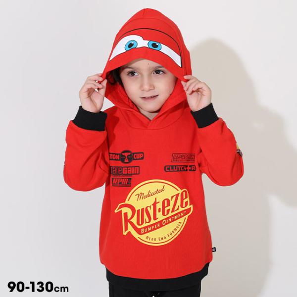 フードを被るとマックィーンになりきれちゃう大人気カーズのパーカー♪普段着からおでかけやイベントにまで、幅広いシーンで大活躍間違いなし◎リラックスな着心地のスウェットパーカーは、程よい厚さなのでロングシーズン着まわせる◎カーズ好きにはたまらな...