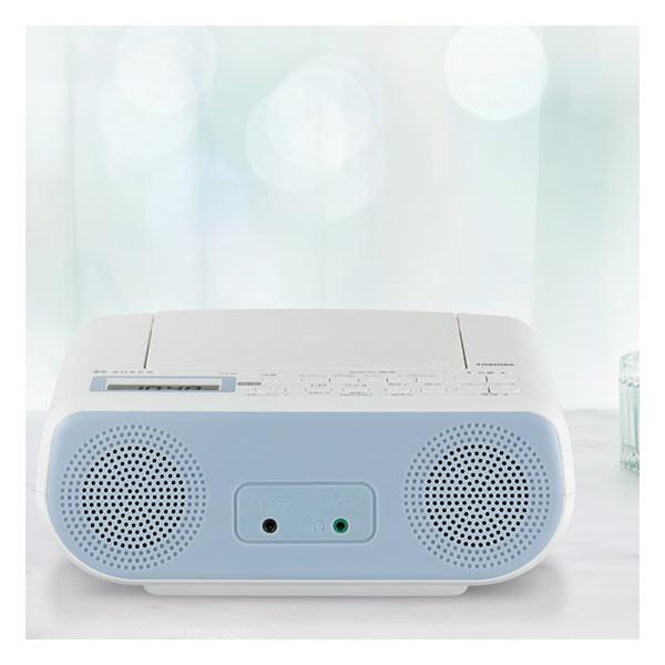 東芝 CDラジオ CDプレーヤー AUREX(オーレックス) TY-C161(L) ブルー●横型でコンパクト！コロっとかわいいデザイン横型でコンパクト。シンプルなデザインとハンドル付きで持ち運びも簡単。●お好みの音質で聴ける５つの音質モード...