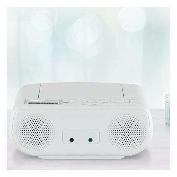 東芝 CDラジオ CDプレーヤー AUREX(オーレックス) TY-C161(W) ホワイト●横型でコンパクト！コロっとかわいいデザイン横型でコンパクト。シンプルなデザインとハンドル付きで持ち運びも簡単。●お好みの音質で聴ける５つの音質モー...