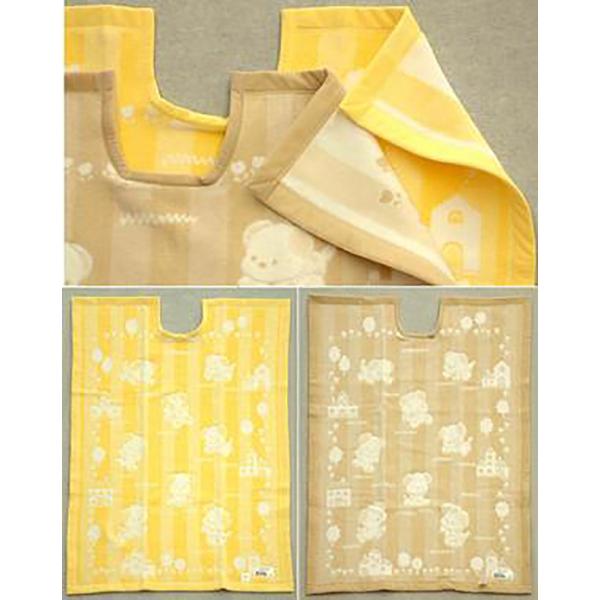 ●サイズ：85cm×115cm　　綿100％ ●赤ちゃんの肩口も暖かくするくりえりの綿毛布です。●日本製　綿100％ ●ご家庭で洗えます。（手洗い30）