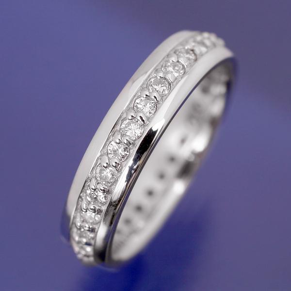 赤ちゃんの指のサイズで作るベビーリングです。出産祝いや、１歳誕生日などの記念に最適。　【素材】K10ホワイトゴールドまたはK10ピンクゴールド【重さ】約２．００ｇ【石】ダイヤモンド　約０．３１ｃｔ　（３１ピース）　フルエタニティ【大きさ】内...