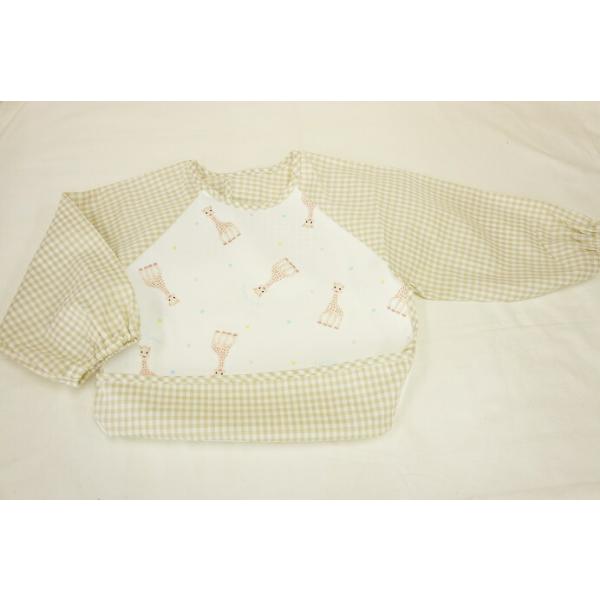 Ribbon hakka kids× Sophie la girafe世界中で愛され続けている「キリンのソフィー」とリボンハッカキッズのコラボレーションアイテム キリンのソフィーコラボ 袖付きお食事エプロン 離乳食を食べ始めるころから、お子...