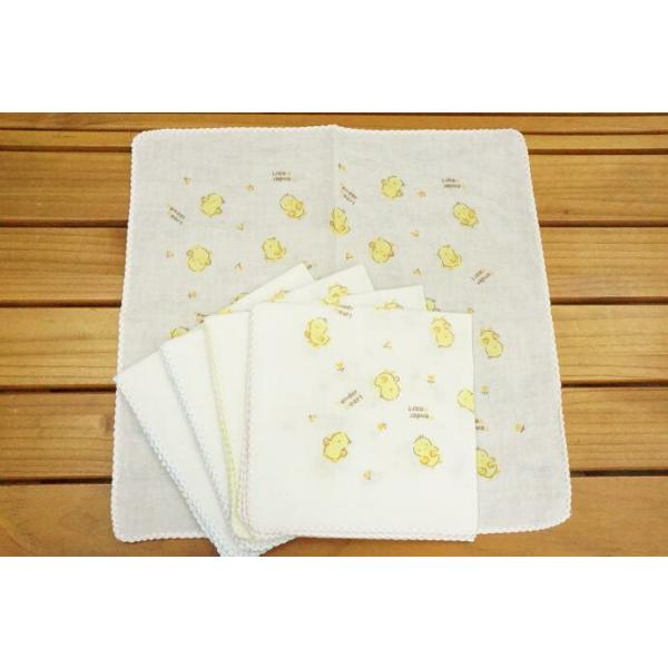 ★ガーゼハンカチ（32cm×32cm）5枚★汗拭きに、浴用に、お肌のお手入れに。★無蛍光★打ち込み本数/100本程度★2枚合わせ★素材/綿100％★原材料・加工共に日本★発売元/株式会社シンクビー※打ち込み本数とは　1インチ四方に織り込まれ...