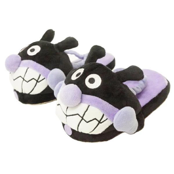 ★バイキンマンのとってもかわいい、　マスコット付きルームシューズ★もちっとしたやわらかな生地で、　お子様の足を包みます★底面にパタパタ音の軽減に配慮した、　ポリエステルスエード生地を使用★主素材/ポリエステル★適応サイズ/14〜16cm程度...