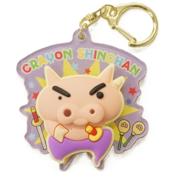 ★クレヨンしんちゃんのキーホルダー　キャラクター部分がゆらゆら揺れたり、　回転したりします　ぷくっと半立体で存在感バツグンです　裏面にもキャラのイラスト入りです★本体上部のDカンを使用して、　カバンなどにも取り付けできます★サイズ(約)/た...