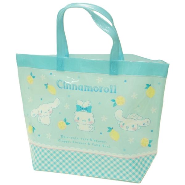 ★キャラクタービーチバッグ★中吊りポケットが付いていて小物入れにも便利です★サイズ・幅34cm×高さ26cm・底マチ23cm×11cm★素材/塩化ビニル樹脂★中国製★発売元/株式会社サンリオ※工場仕上げ時の畳みしわは良品の範疇と、　させてい...