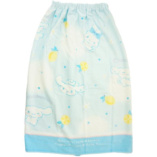 ★キャラクタースナップ付タオル　ゴムとスナップが付いているので、　ポンチョやスカートとしてお使い頂けます。★サイズ(約)/たて80cm×よこ120cm★素材/綿100％★原産国/ベトナム★発売元/株式会社サンリオラップタオル　キッズ　80c...