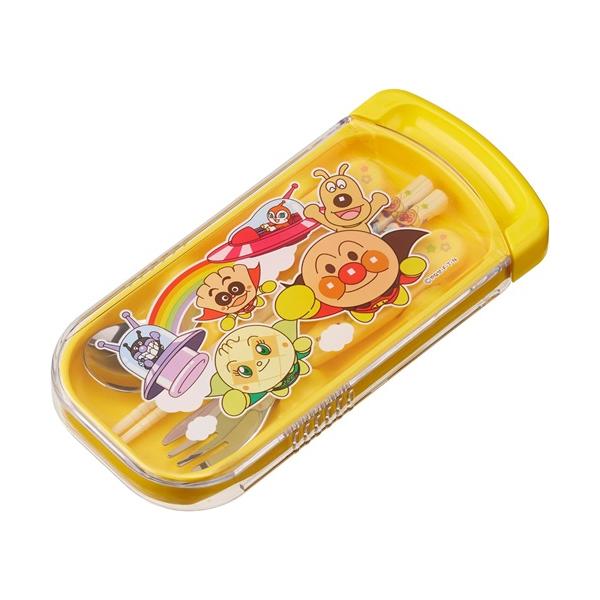 ■幼稚園、保育園、遠足にも大活躍〜♪　お箸、スプーン、フォークの3点セット☆　お弁当箱とお揃いで揃えても可愛い♪■フタは開けやすいスライド式。■アンパンマン、バイキンマン、ドキンちゃんのイラスト付きで　食事の時間が楽しみになるね♪■フォーク...