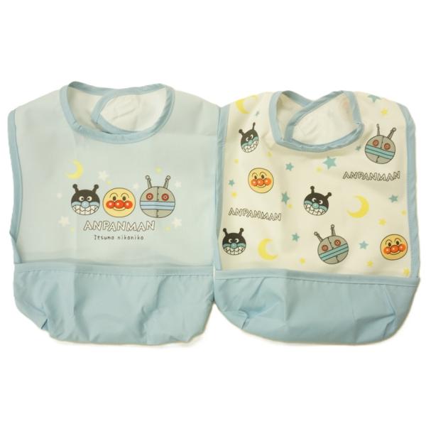 ★ANPANMANと一緒に楽しくお食事♪　大好きだからがんばれる！　エプロン下部のポケットを裏にひっくり返せば、　フラットなエプロンになります★前身頃　防水タイプ★使い捨てせはありません　洗濯して繰り返しお使いいただけます★着脱かんたん！マ...
