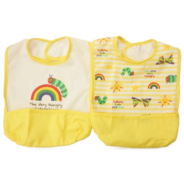 ★エプロン下部のポケットを裏にひっくり返せば、　フラットなエプロンになります★前身頃　防水タイプ★使い捨てではありません　洗濯して繰り返しお使いいただけます★着脱かんたん！マジックテープ止め★裾のポケットで食べこぼしをキャッチ★製品サイズ(...