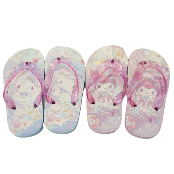 SANRIO CHARACTERSサンリオキャラクターズCinnamorollシナモロールKUROMIクロミ可愛いサンリオキャラクターのビーチサンダル！ほんわか心温まるの色合い。やさしいトーンときらきらクリアラメの鼻緒がかわいさUP！シナモ...