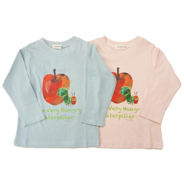 ★the world of ERiC CARLE　The Very Hungry Caterpillar★エリックカールハラペコアオムシ　人気の絵本キャラクターTシャツ　「そして　げつようび、　　りんごを　ひとつみつけてたべました」★春から...