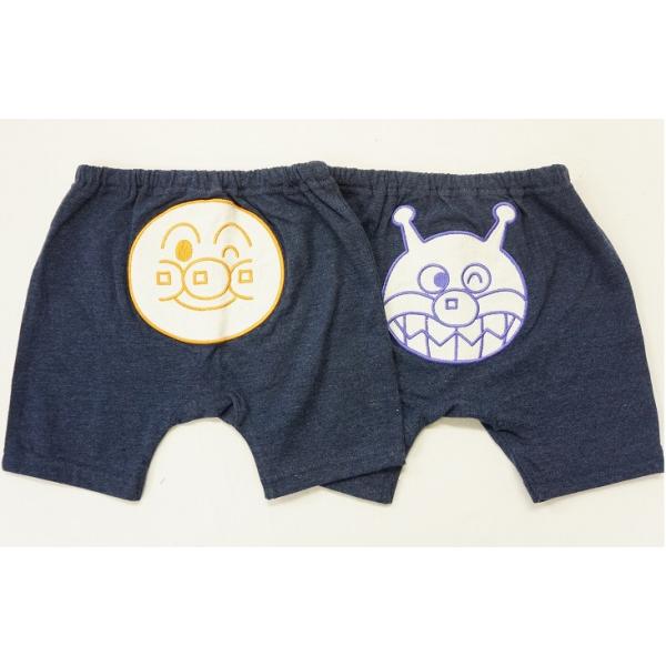 小さな子供も大好き！アンパンマンシリーズおむつ時代にぴったり！可愛いおしりまち付きパンツおしりがあんぱんまんまたは、ばいきんまんの顔になってます♪まえは、アンパンマンAばいきんまんBドキンちゃんDコキンちゃんKのアルファベットキャラクターと...