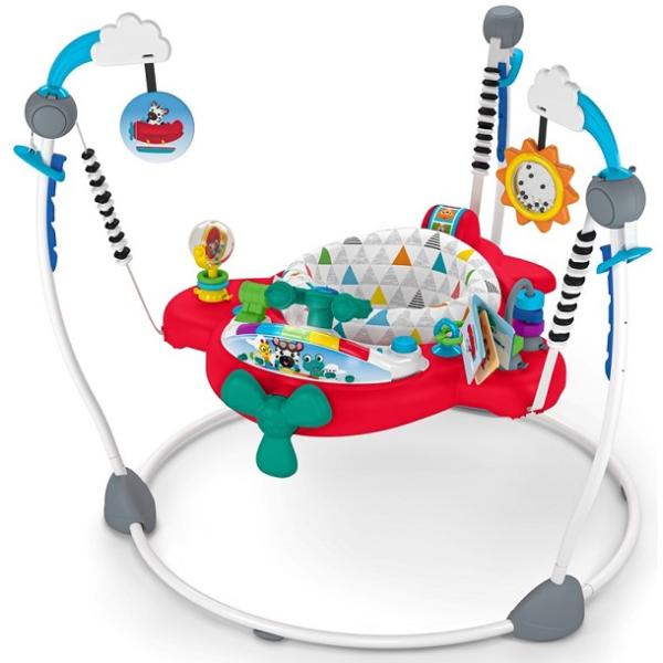 ★飛行機に乗り込んで空の旅に出発！　パイロット気分になれるジャンパー　くるくる、ぴょんぴょん、楽しく遊ぼう！★操縦音や楽しい音楽が鳴り、　ライトがピカピカ光ります★4か国語(英語、スペイン語、フランス語、ドイツ語)で　おしゃべりします　トイ...