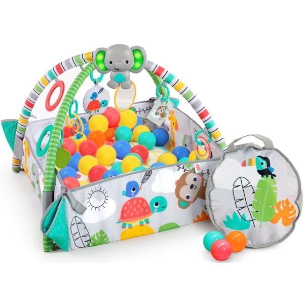 ■赤ちゃんの成長に合わせて　5通りに形を変えて使えるプレイジム！　0か月から長くお使いいただけます。■ボールが40個付いているので　ボールプールとしてもお使いいただけます。■ミュージカルトイは20分以上の　自動演奏モードを搭載し、ぞうの耳の...